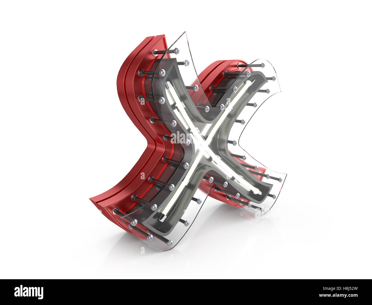 Neon cancel symbol on a white background. 3D illustration Stock Photo ...