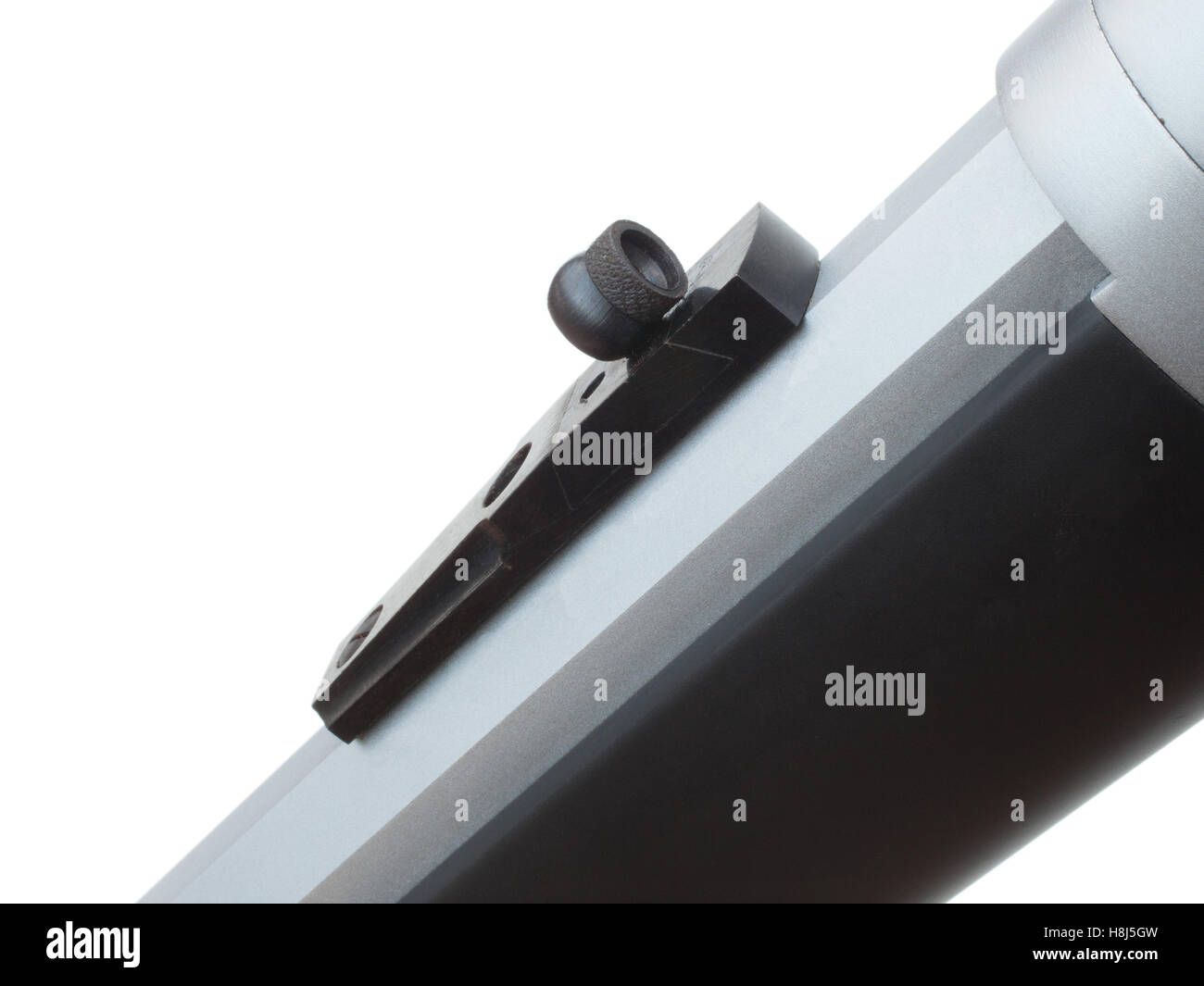 Rear peep sight that is on a classic lever action rifle Stock Photo - Alamy