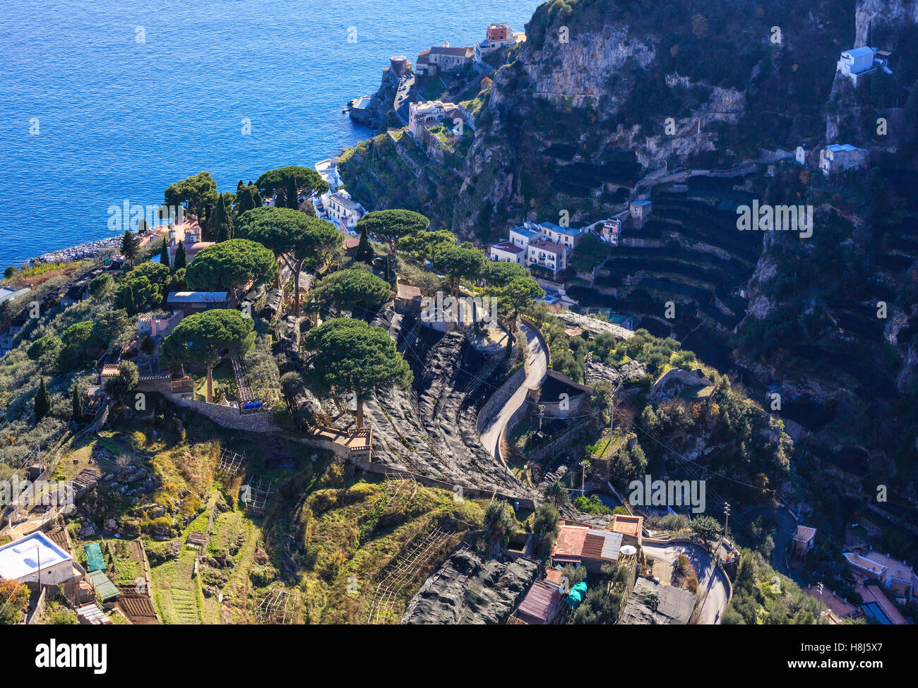 Sea view from Villa Cimbrone terrace (Ravello, Amalfi coast, Italy ...