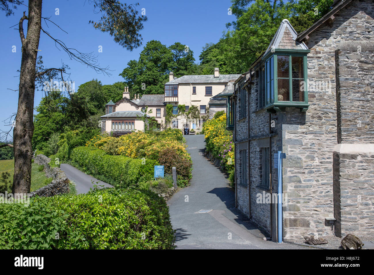 Brantwood, home of John Ruskin in the English Lake District Stock Photo ...
