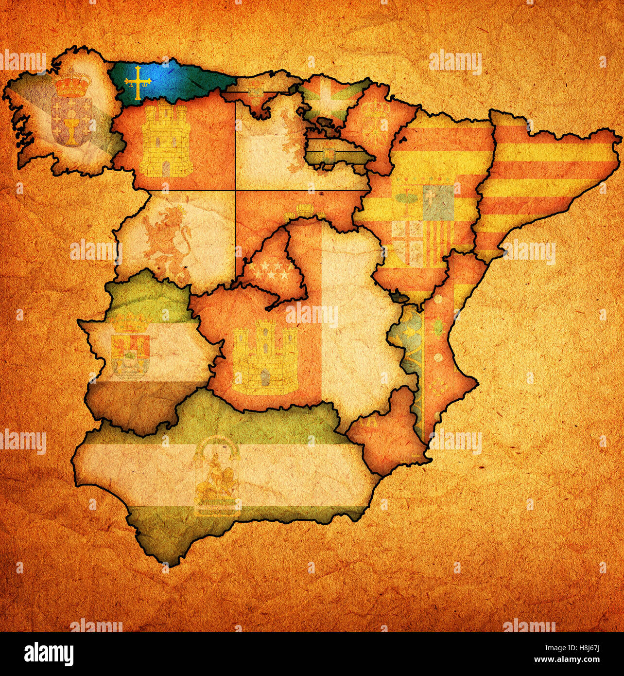 Asturias map hi-res stock photography and images - Alamy