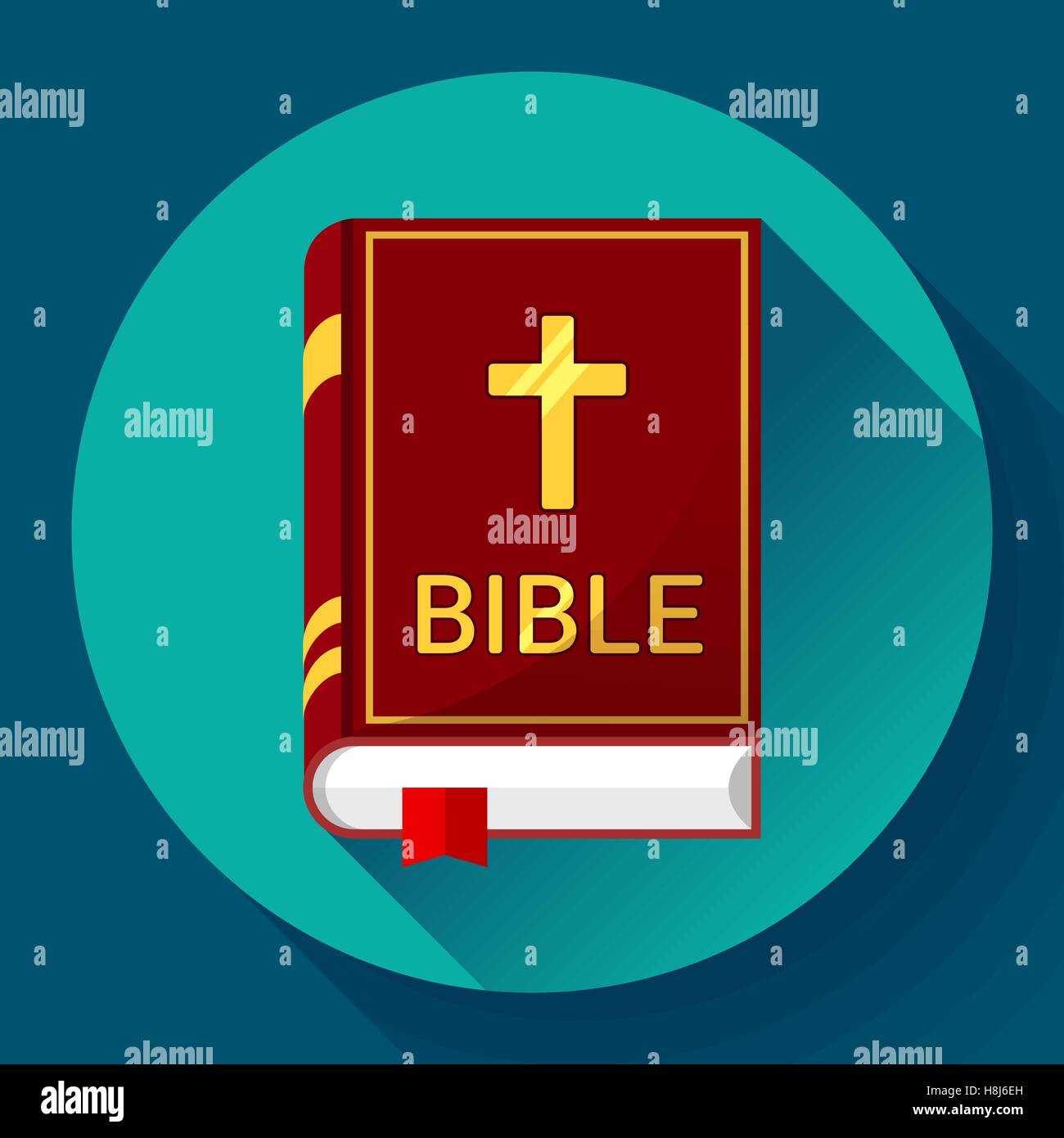 Holy Book icon bible icon flat with long shadow Stock Vector Image ...