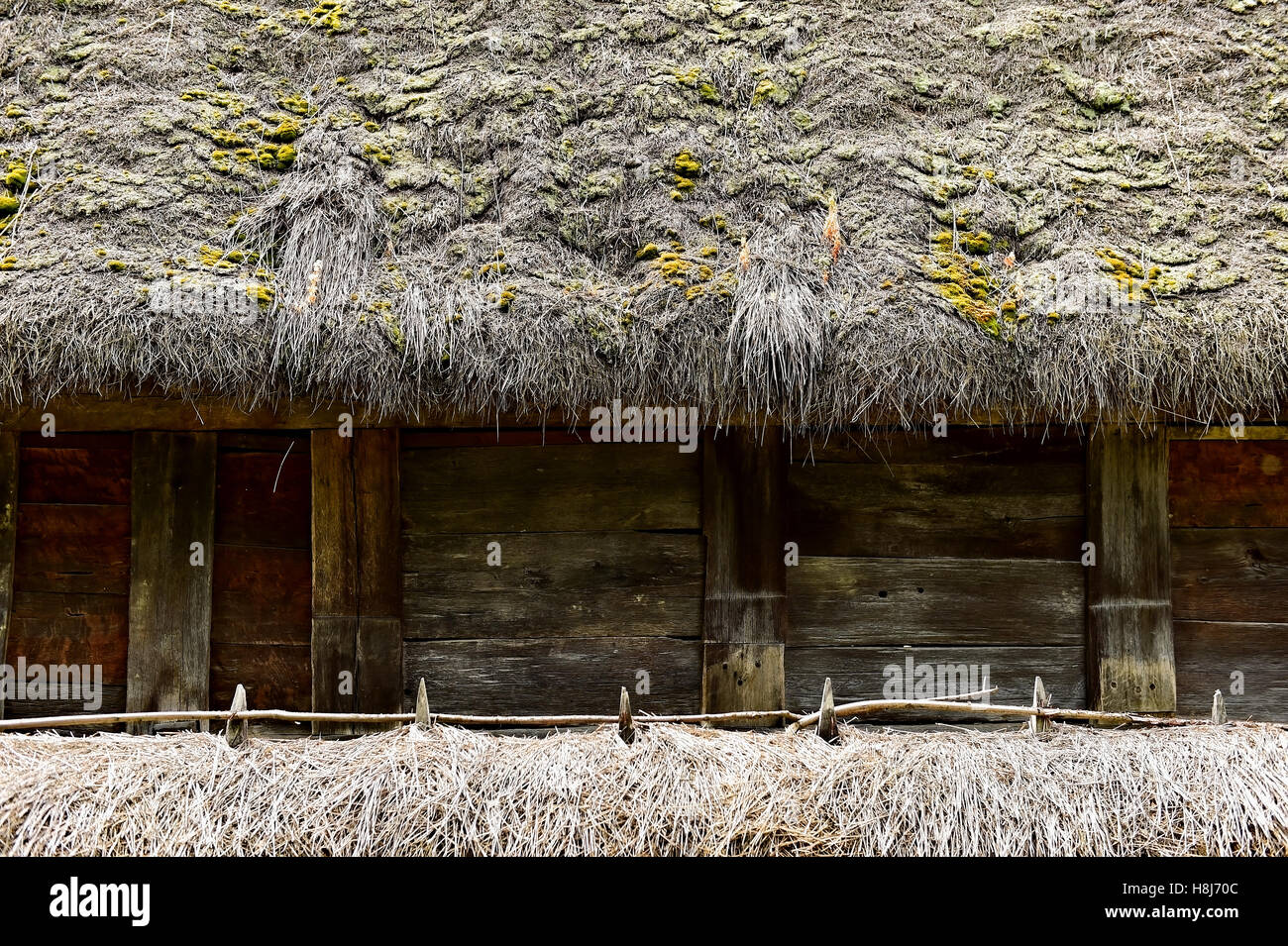 Architecture detail of an old house with traditional reed roof Stock ...