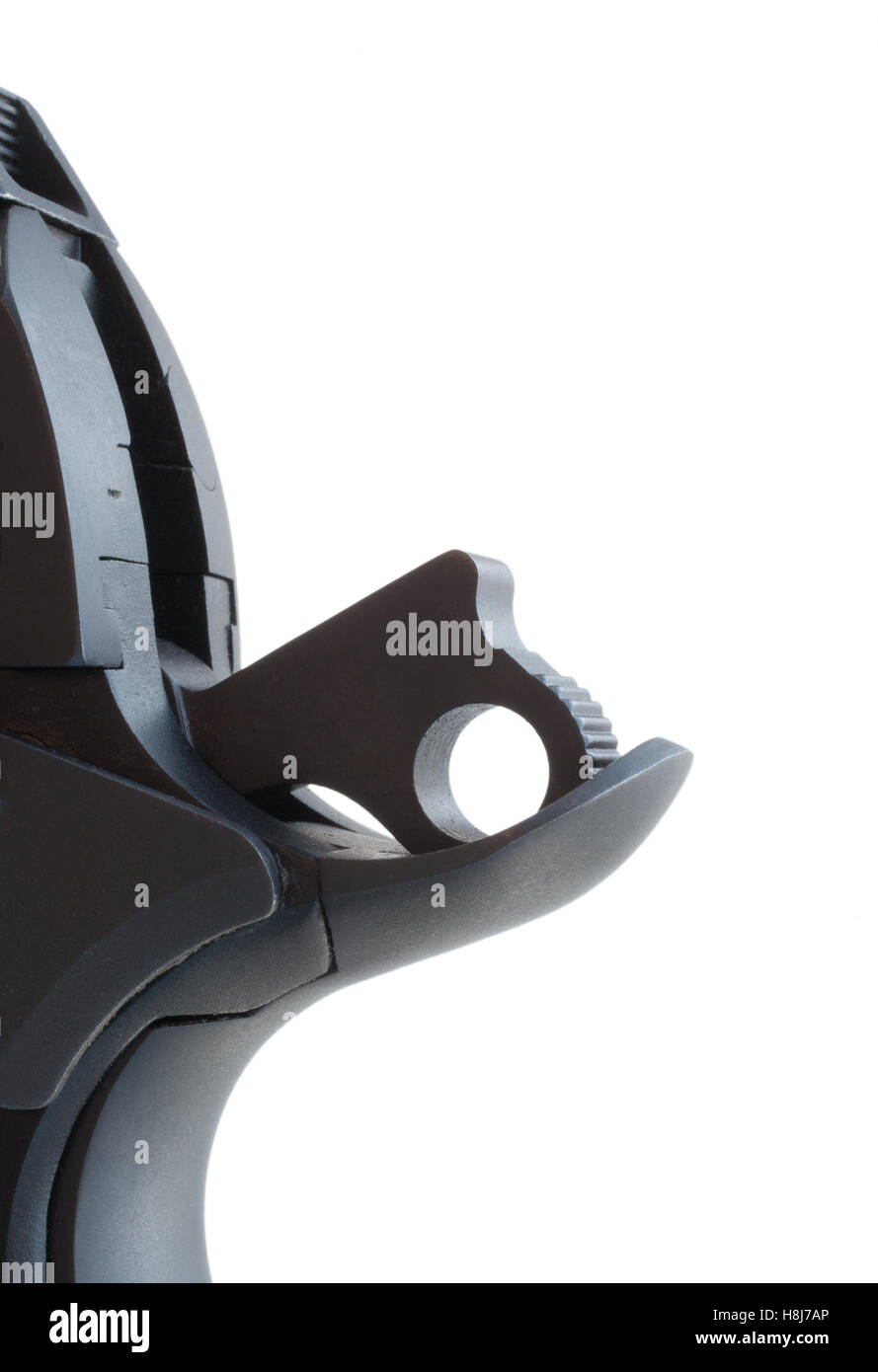 Metal hammer with a hole that is on a handgun Stock Photo - Alamy