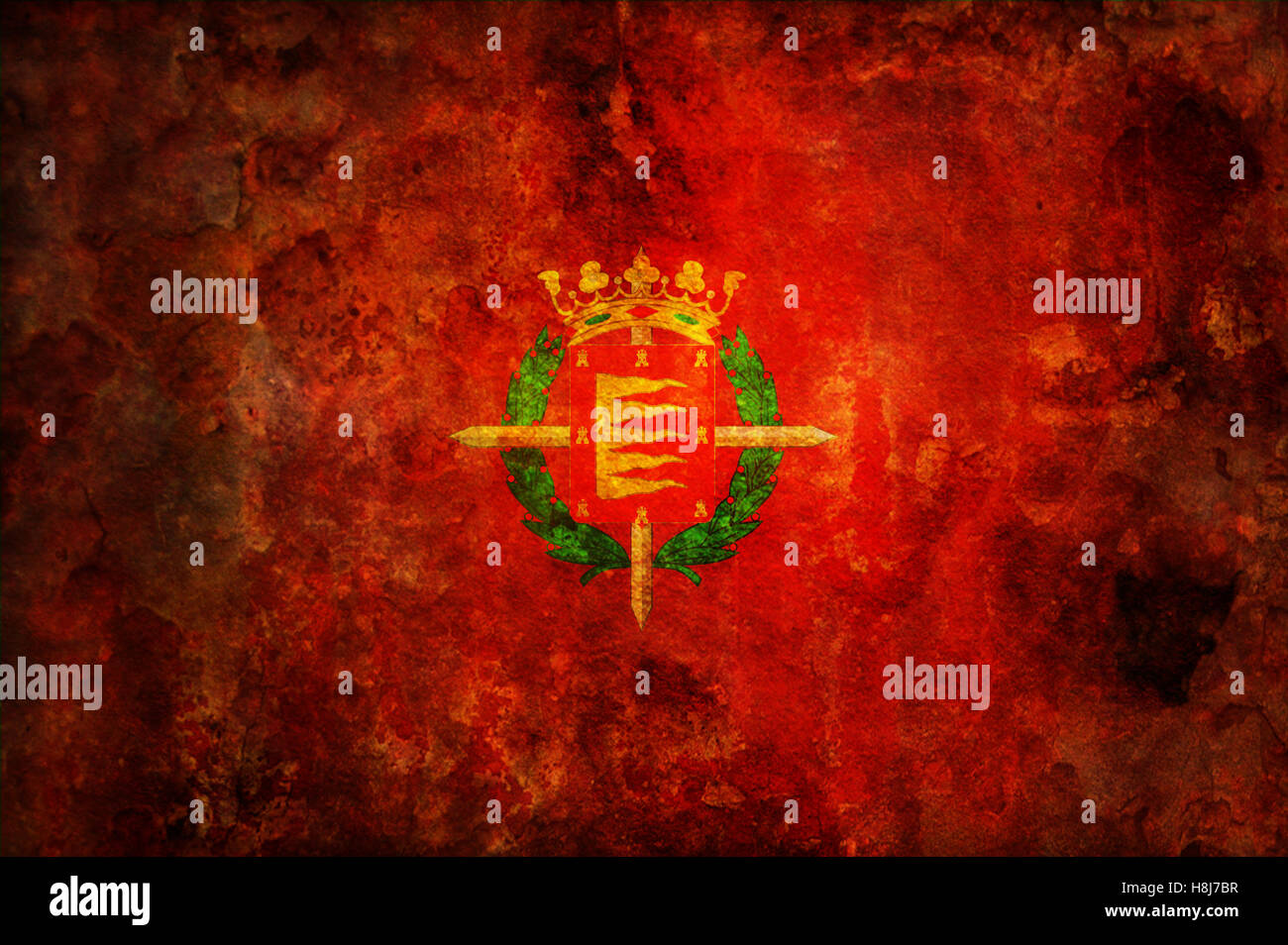 some very old vintage flag of valladolid Stock Photo - Alamy