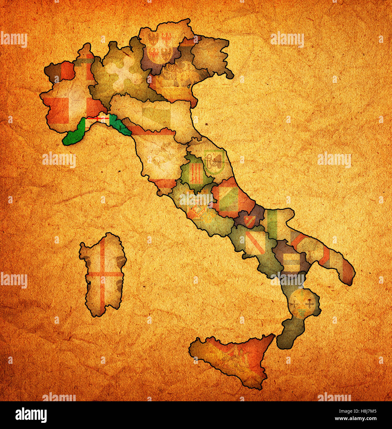 Old map of liguria hi-res stock photography and images - Alamy