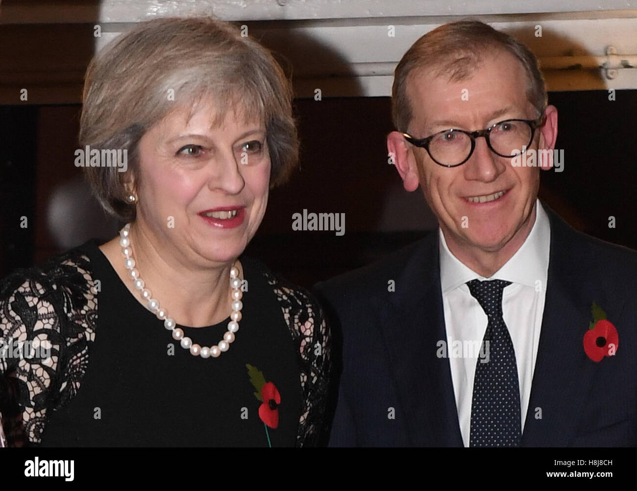 Prime Minister Theresa May and her husband Philip arrive for the annual ...