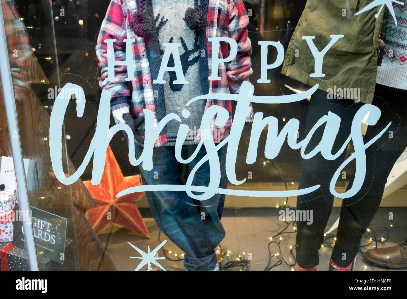 Christmas shop window display, Manchester, UK Stock Photo - Alamy