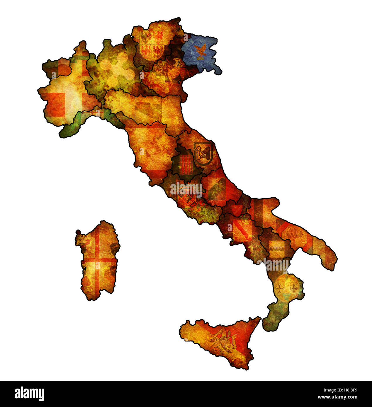 venezia region on administration map of italy with flags Stock Photo ...