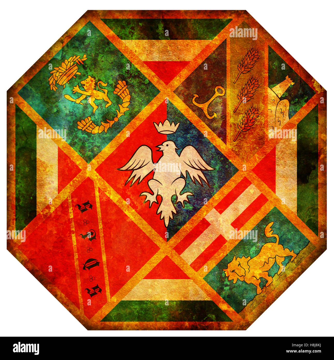 old vintage isolated over white coat of arms of lazio in italy Stock ...