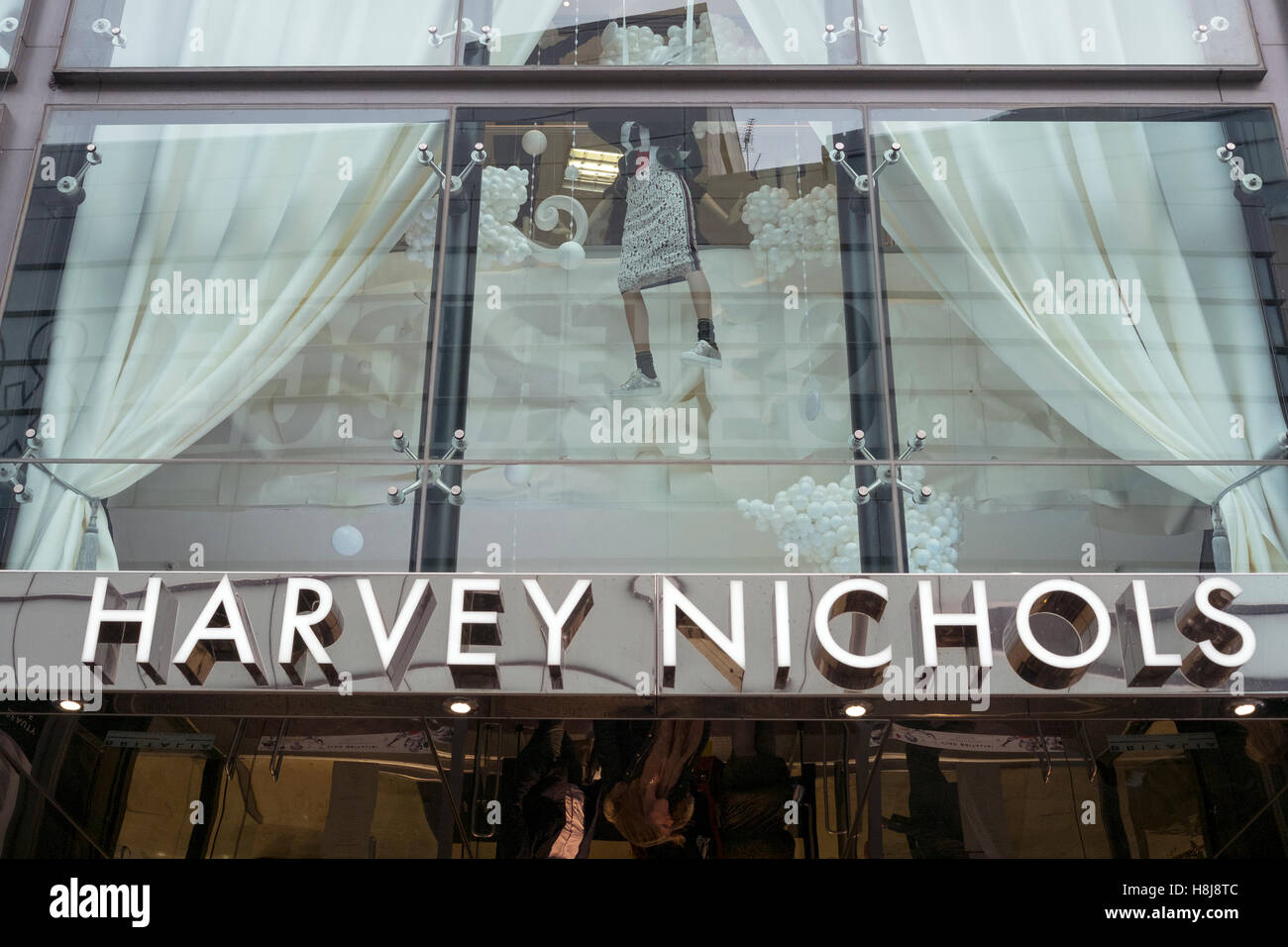 'Harvey Nichols' Christmas shop window display, Manchester, UK Stock ...