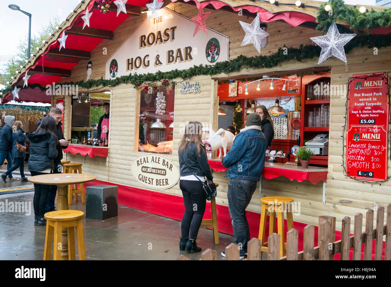 'Roast Hog & Bar' temporary food stall as part of the Christmas markets ...