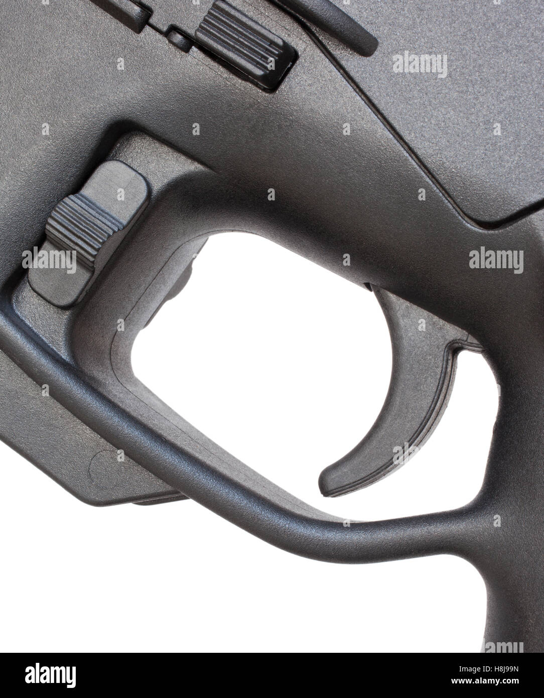 Trigger on the lower receiver of a modern polymer gun Stock Photo - Alamy