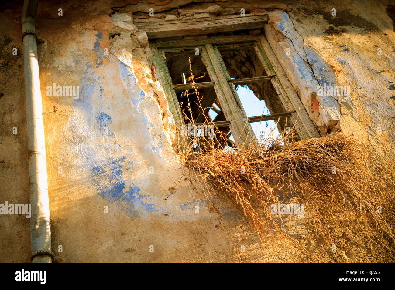Old abandoned house window Stock Photo - Alamy