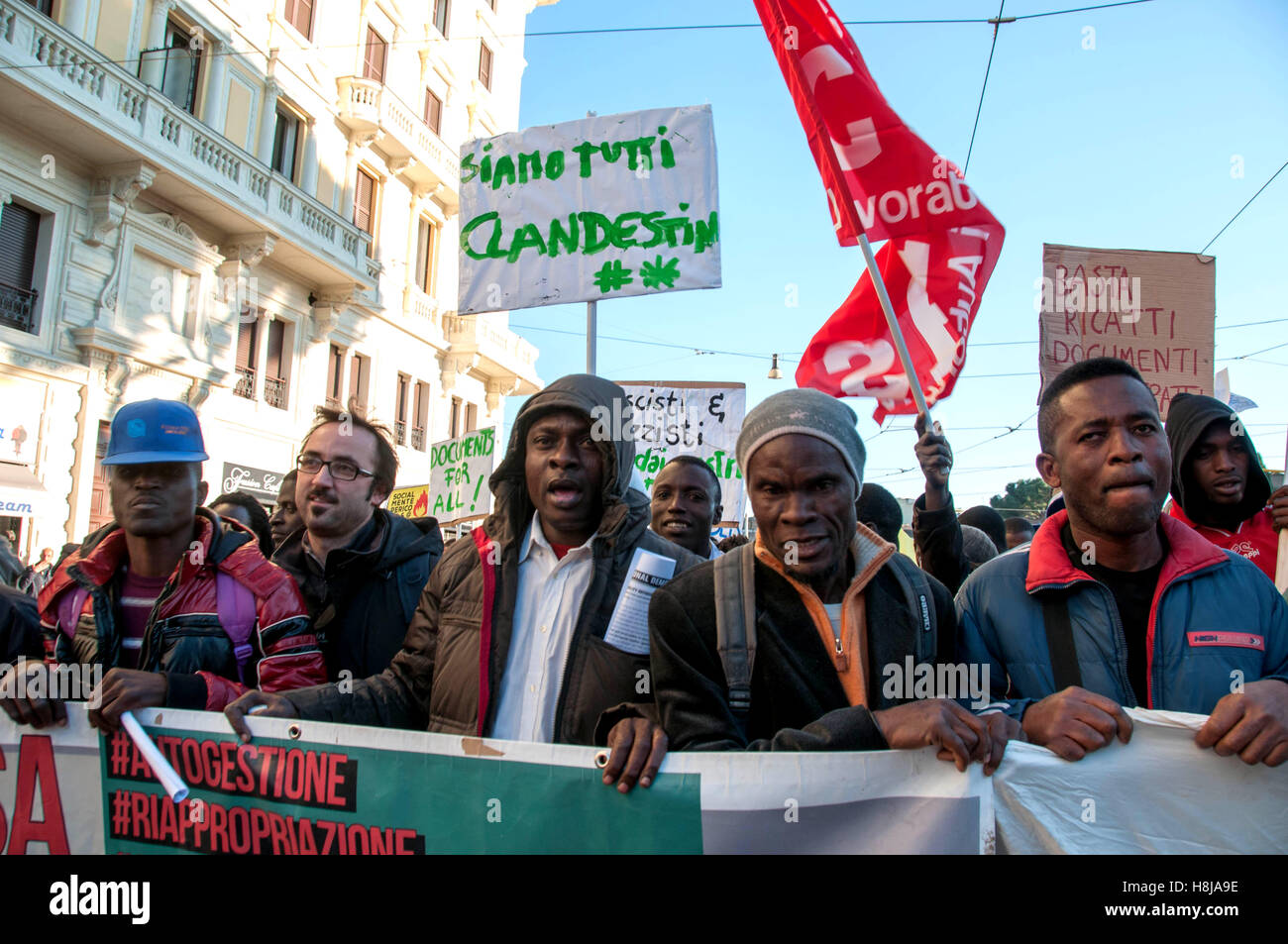 Rome, Italy. 12th Nov, 2016. National march of workers, migrants, home ...