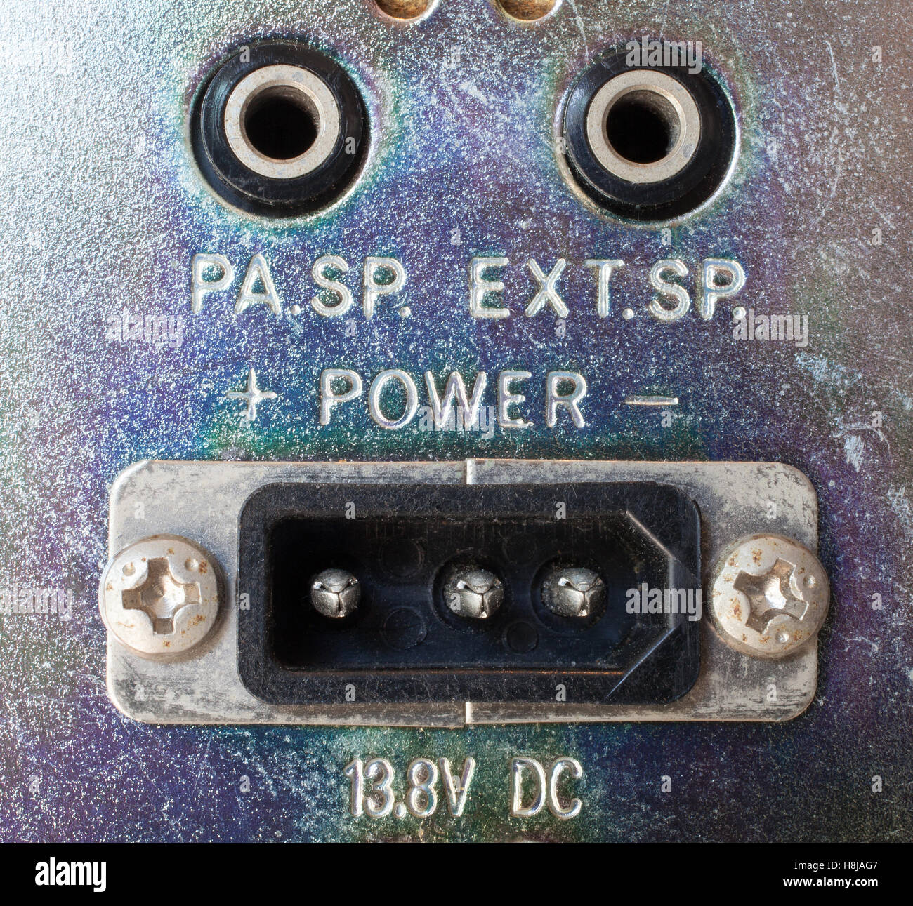 Plug for running power into a two way CB radio Stock Photo - Alamy