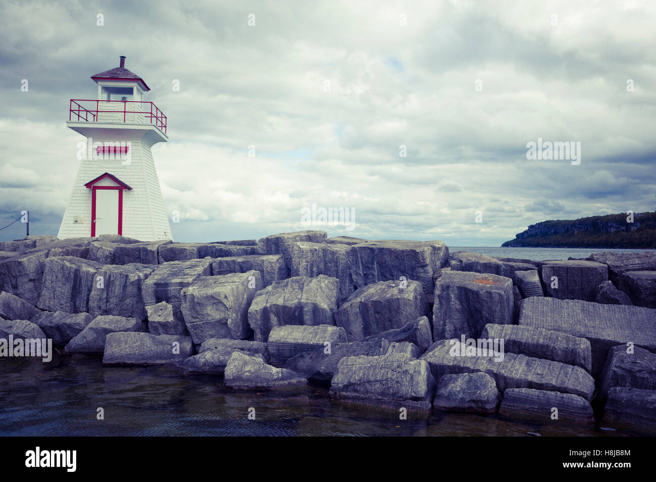 Lion’s Head Lighthouse in Lion's Head, Ontario, a community of Northern ...