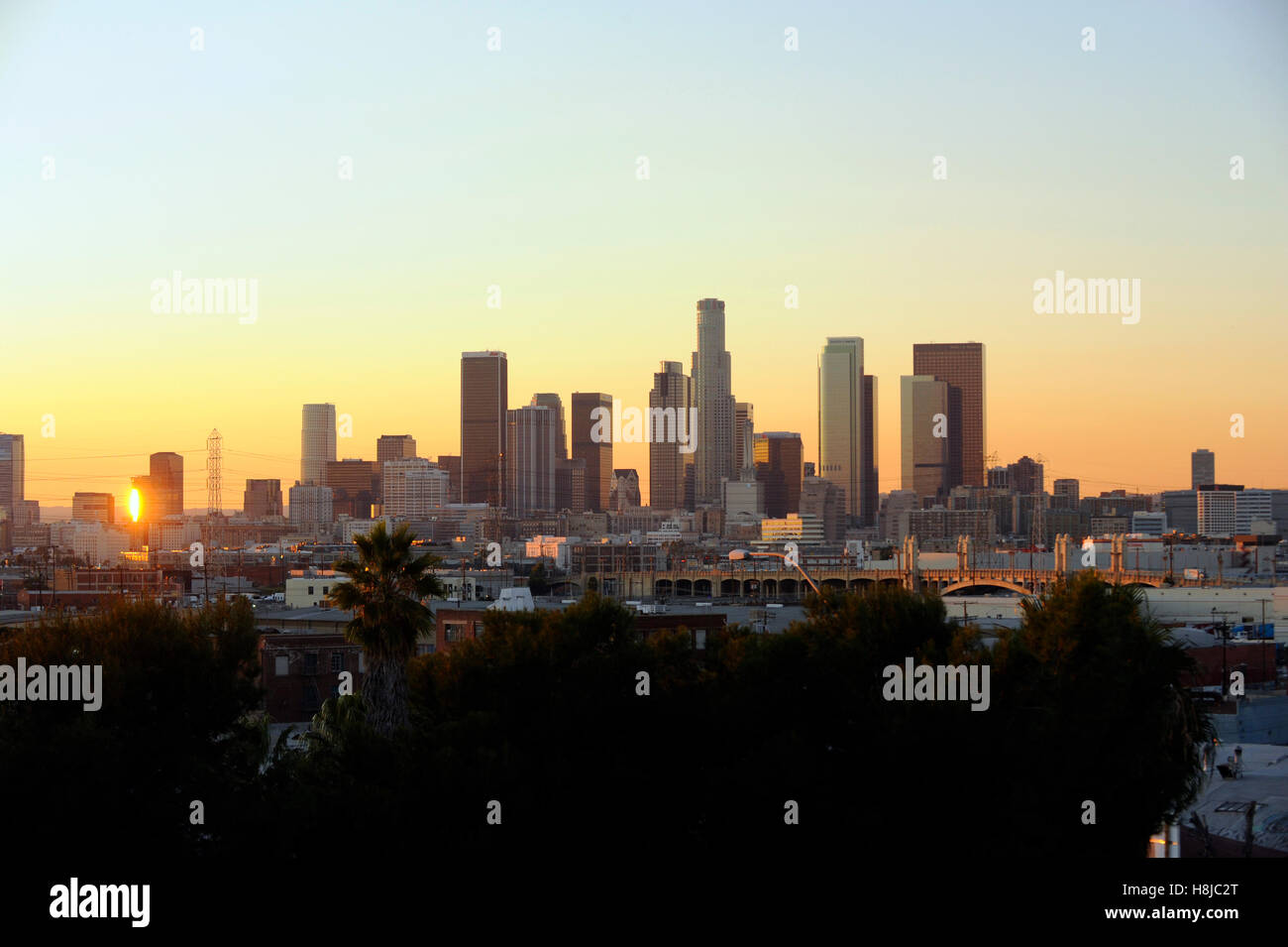 Downtown Los Angeles on a clear day. California Stock Photo - Alamy