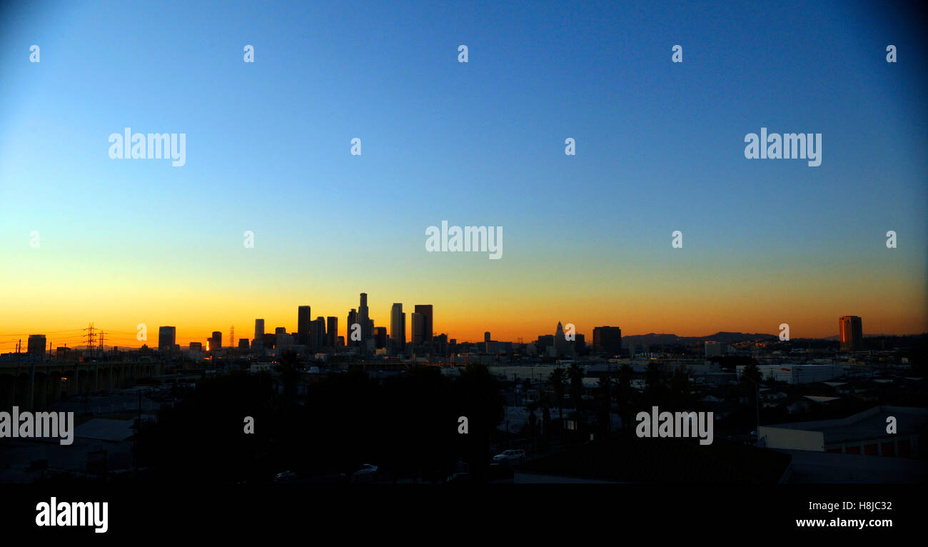 Downtown Los Angeles sunset. California Stock Photo - Alamy