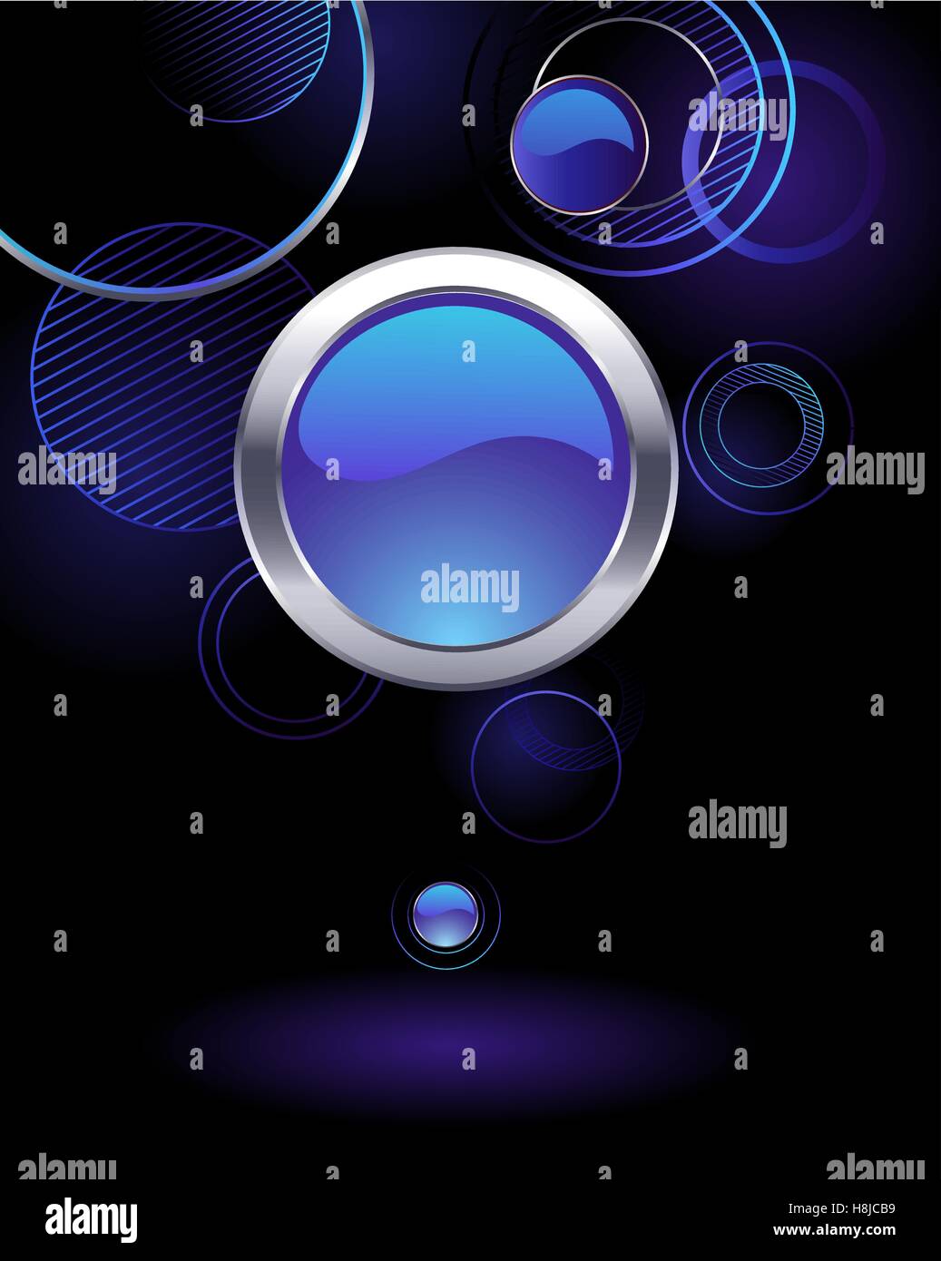 Glowing metallic circle rings hi-res stock photography and images - Alamy