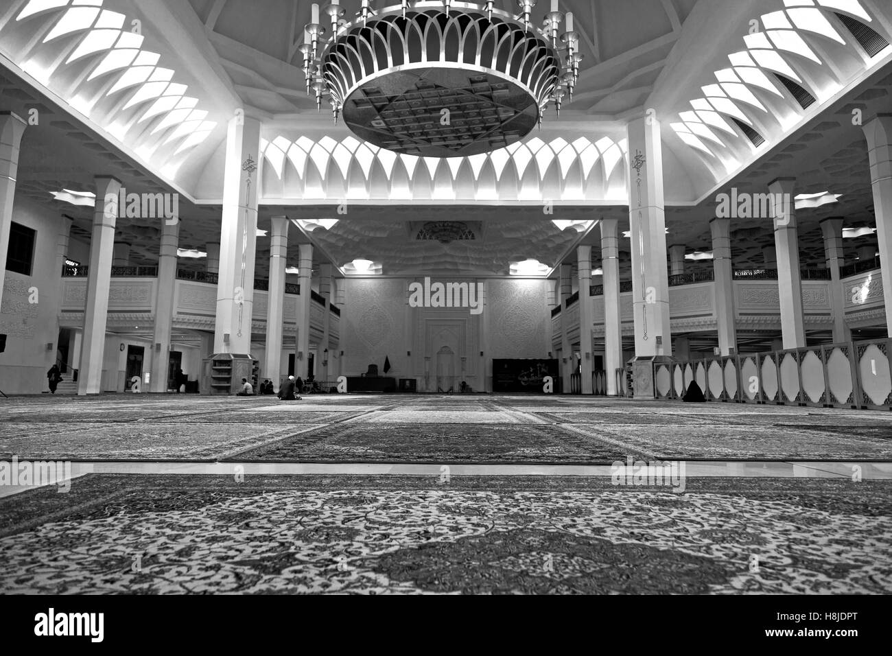 in iran inside the old antique mosque with glass and mirror traditional ...