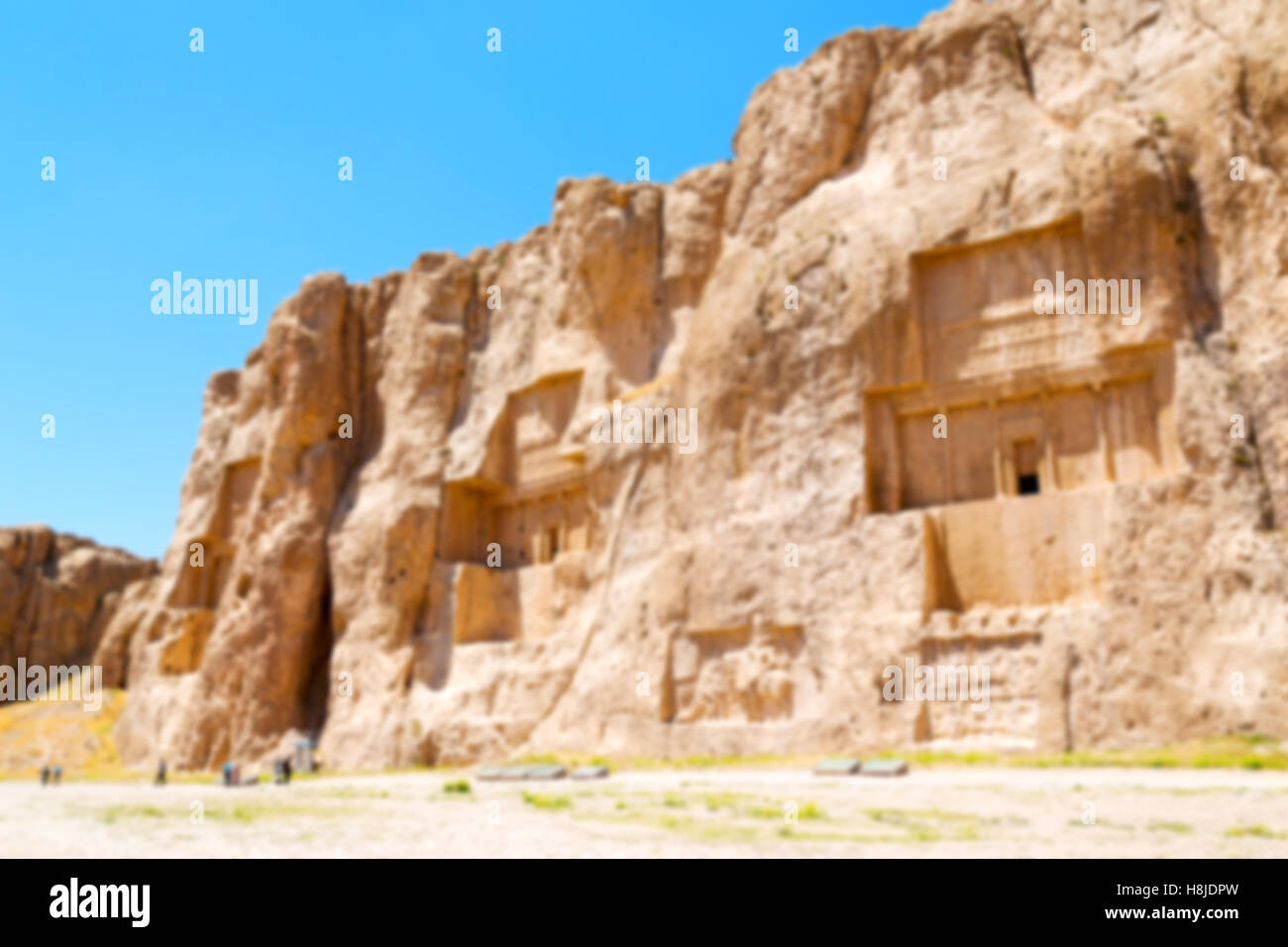 blur in iran near persepolis the old ruins historical destination ...
