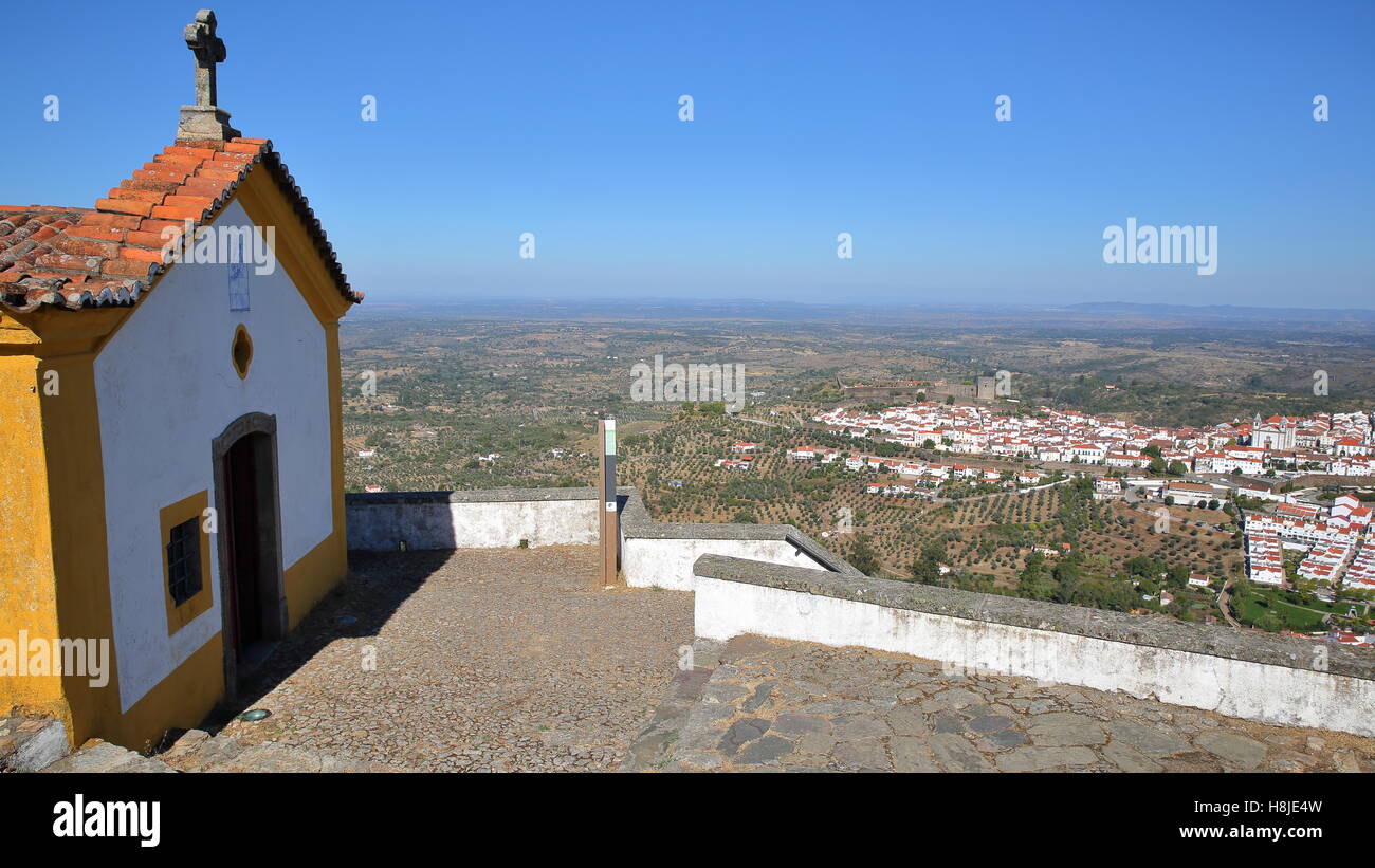 CASTELO DE VIDE, PORTUGAL: Aerial view ot the town from Nossa Senhora ...