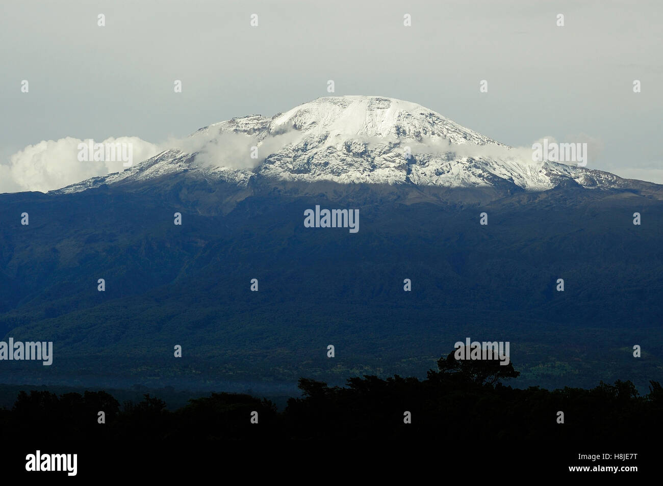 Mount Kilimanjaro covered in fresh snow as seen from Moshi airport ...