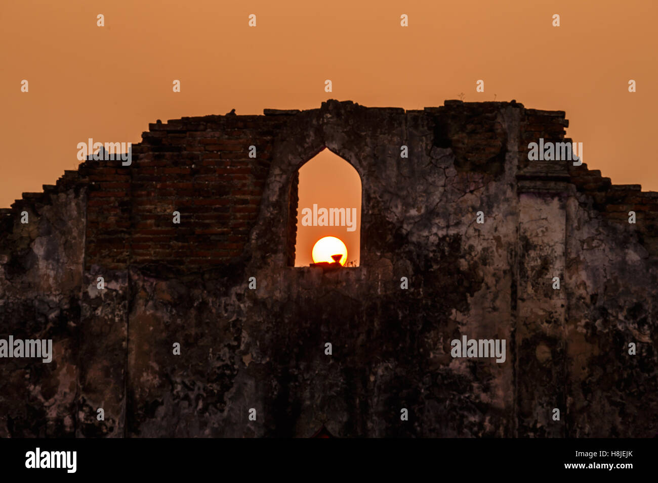 Brick wall sunset Stock Photo - Alamy