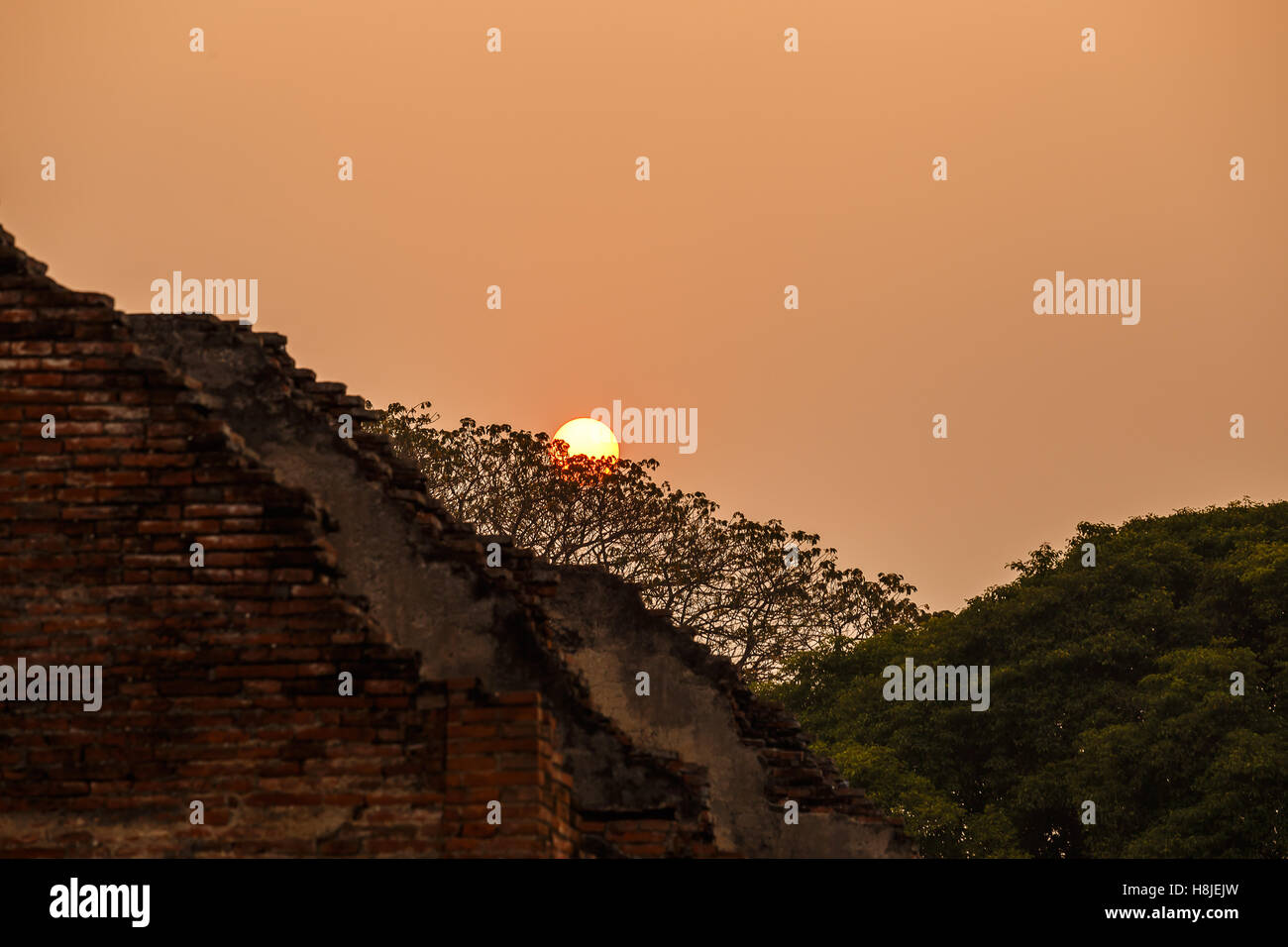Brick wall sunset Stock Photo - Alamy