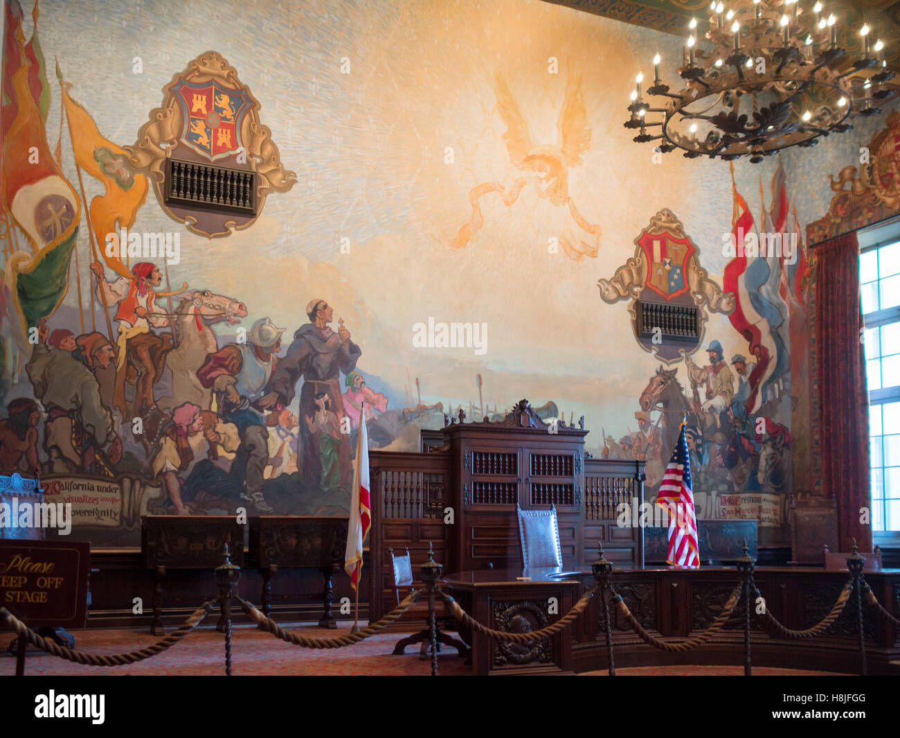 Santa Barbara County Courthouse main hall Stock Photo - Alamy
