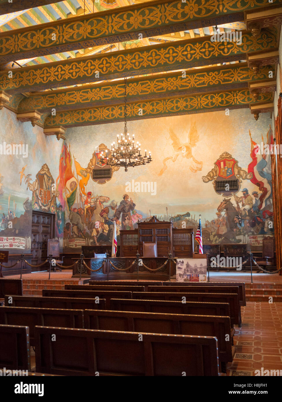 Santa Barbara County Courthouse main hall Stock Photo - Alamy