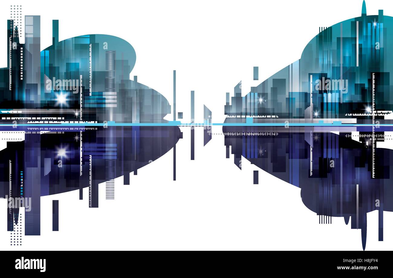 Abstract modern city landscape Stock Vector Image & Art - Alamy