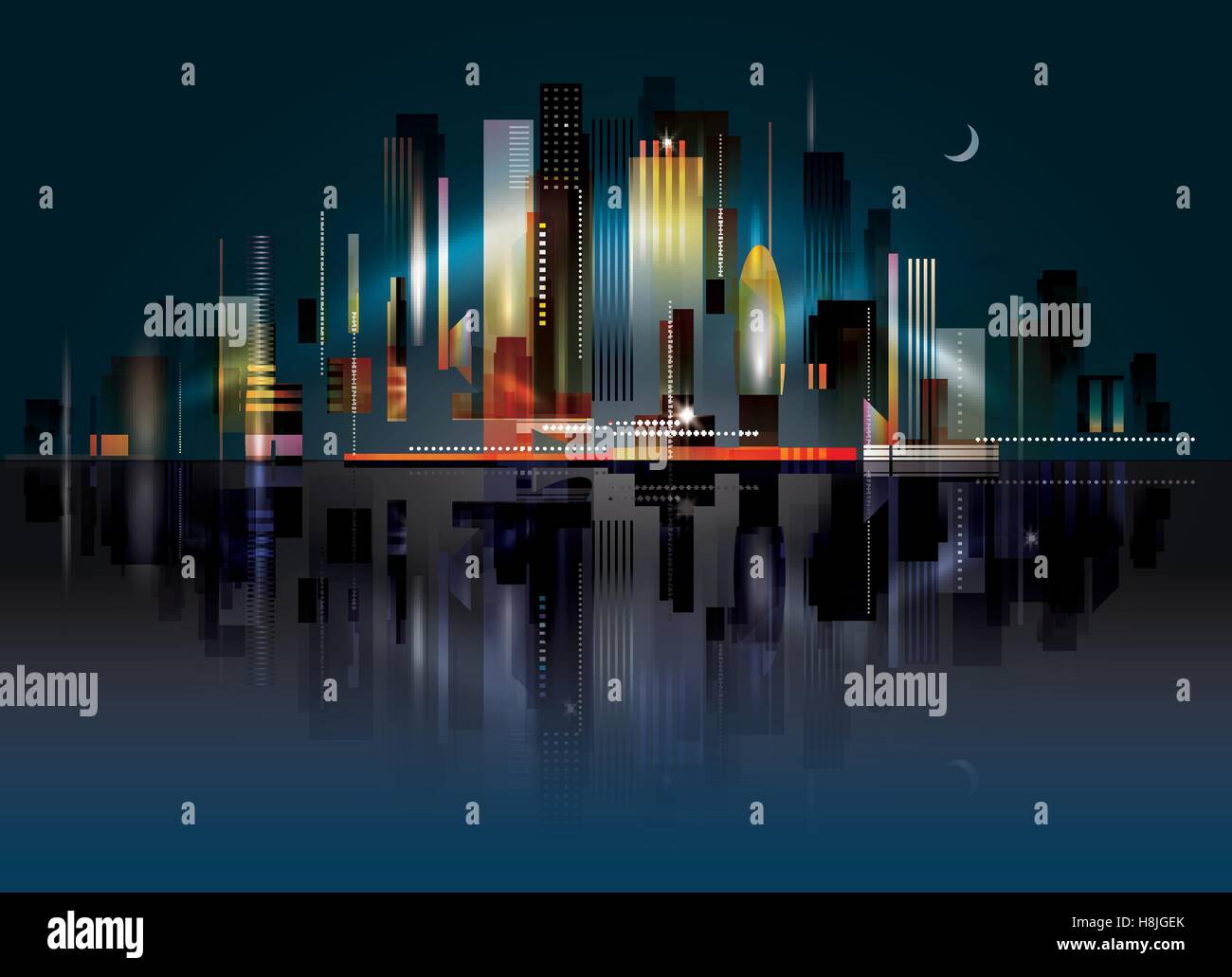 Abstract modern city landscape Stock Vector Image & Art - Alamy