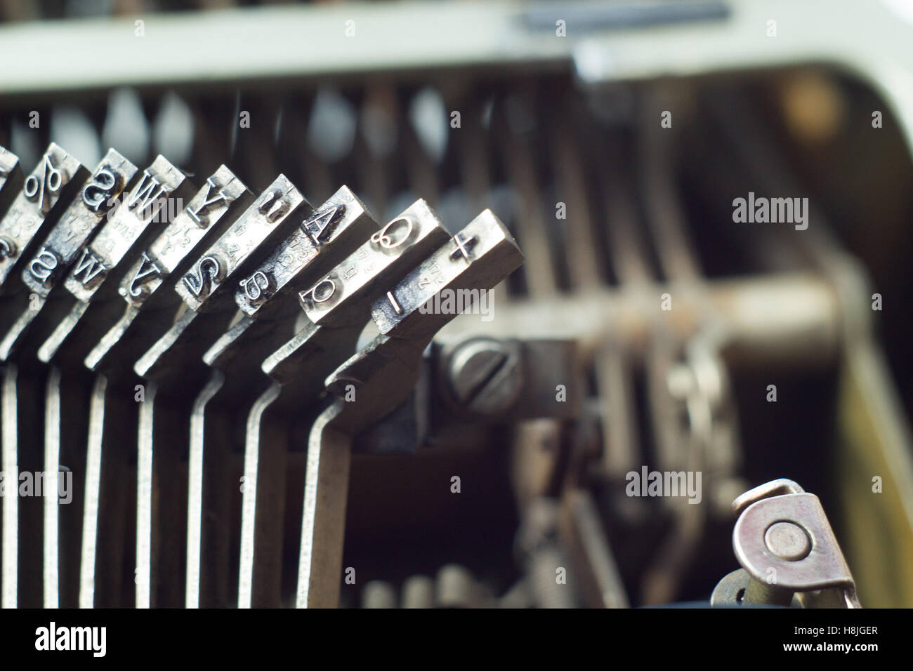 Old typewriter machine characters close up Stock Photo - Alamy