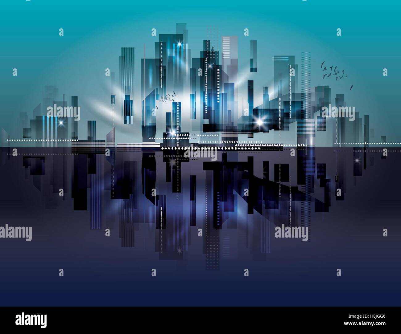 Abstract modern city landscape Stock Vector Image & Art - Alamy