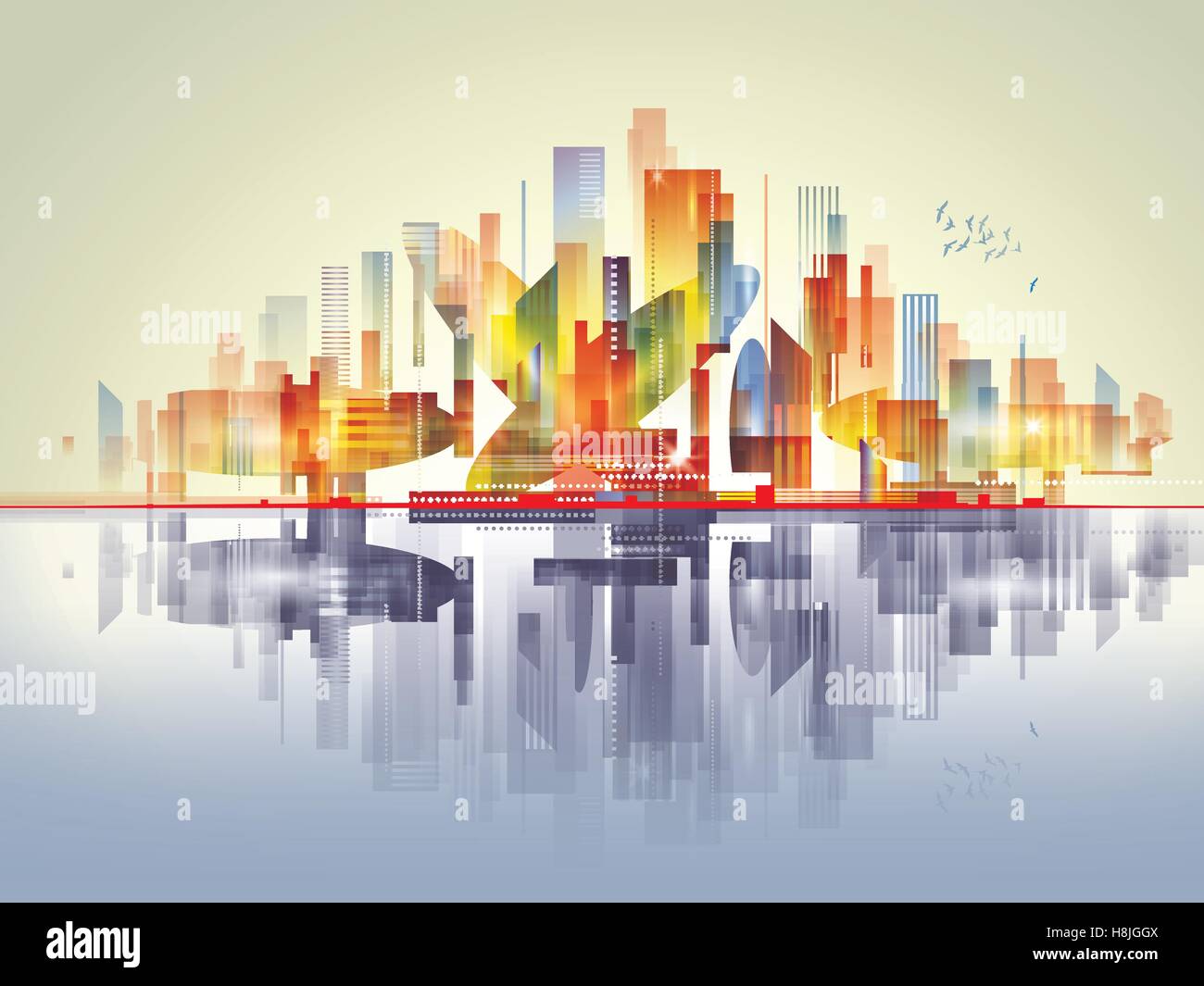 Abstract modern city landscape Stock Vector Image & Art - Alamy