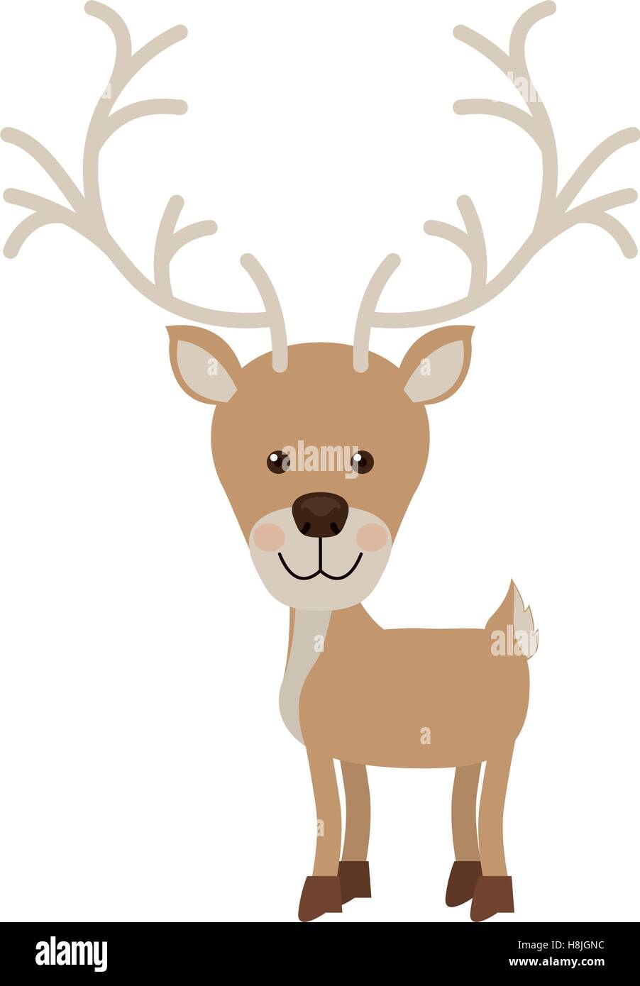 silhouette color with reindeer walk to the left side vector ...