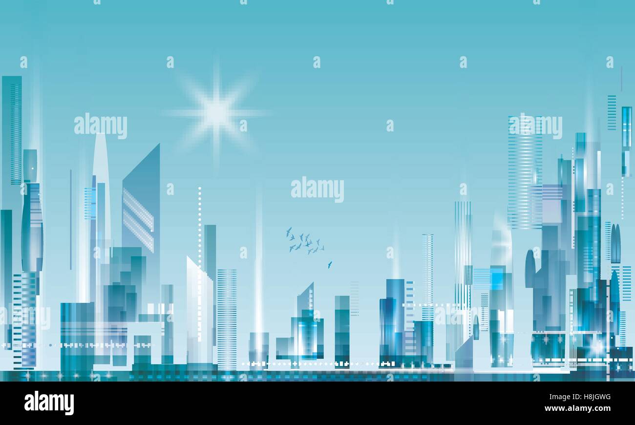Abstract modern city landscape Stock Vector Image & Art - Alamy