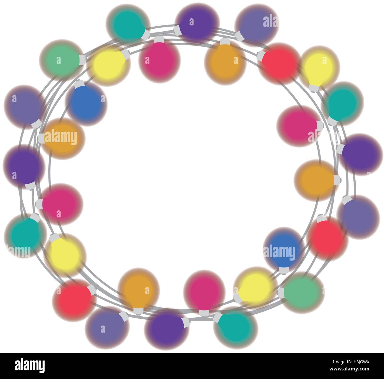 circle with extension cord lights christmas bulbs sphere vector ...