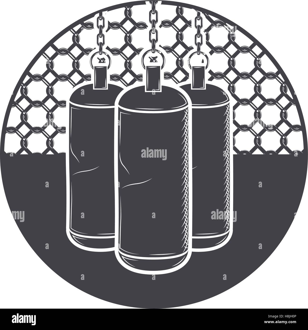 background wire mesh with bag weights vector illustration Stock Vector ...