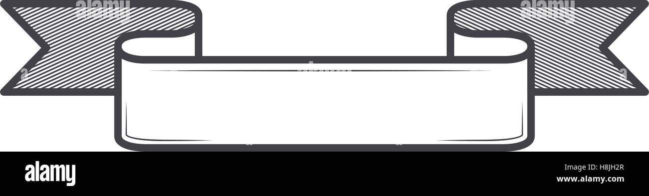 silhouette rectangle label with ribbon vector illustration Stock Vector ...