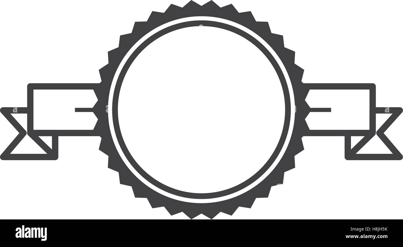 silhouette label with circular border vector illustration Stock Vector ...