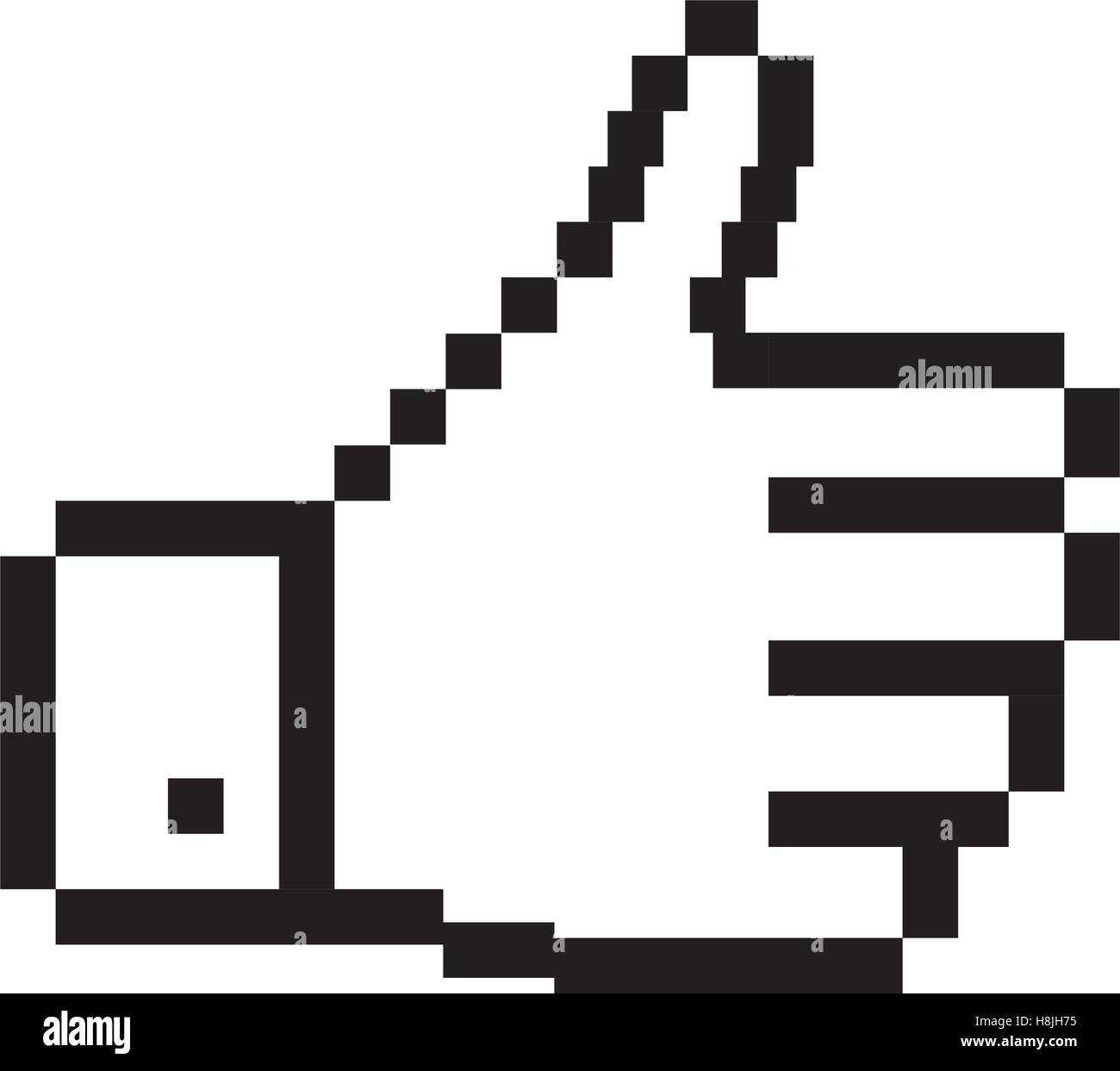 black outline pixelated hand with ok vector illustration Stock Vector ...