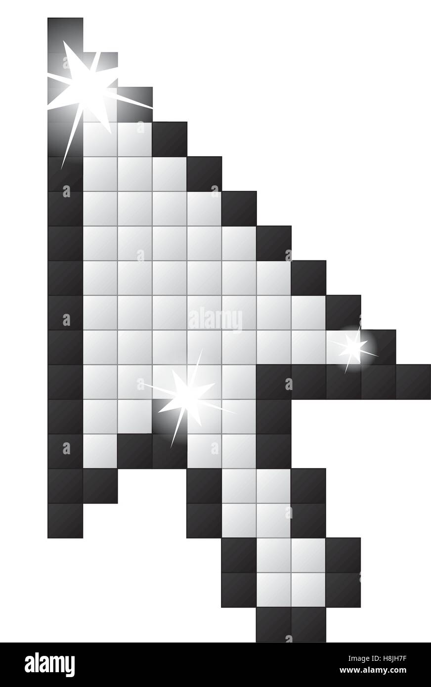black outline pixelated cursor arrow vector illustration Stock Vector ...