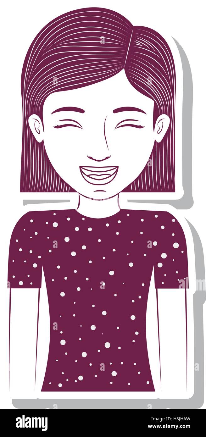 silhouette teenager with striped short hair vector illustration Stock ...