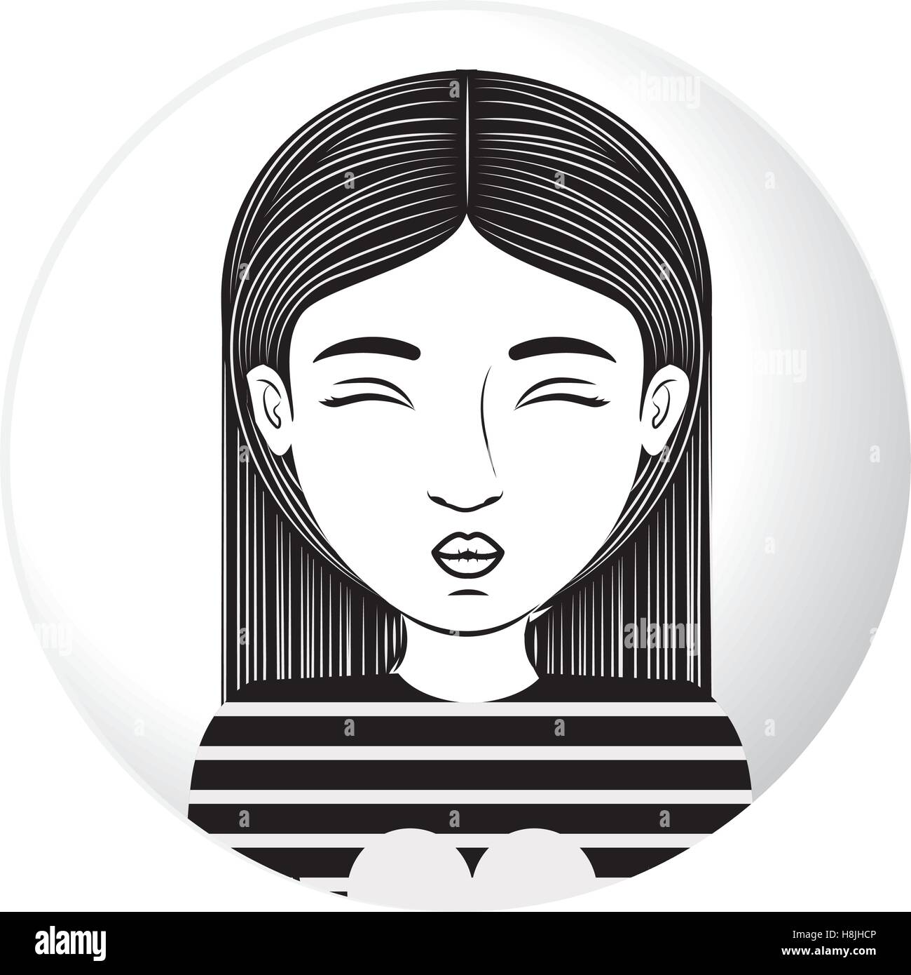 sphere half body woman pulling a kiss vector illustration Stock Vector ...