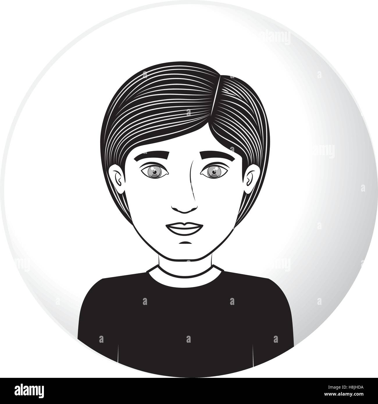 sphere half body guy with black t-shirt vector illustration Stock ...