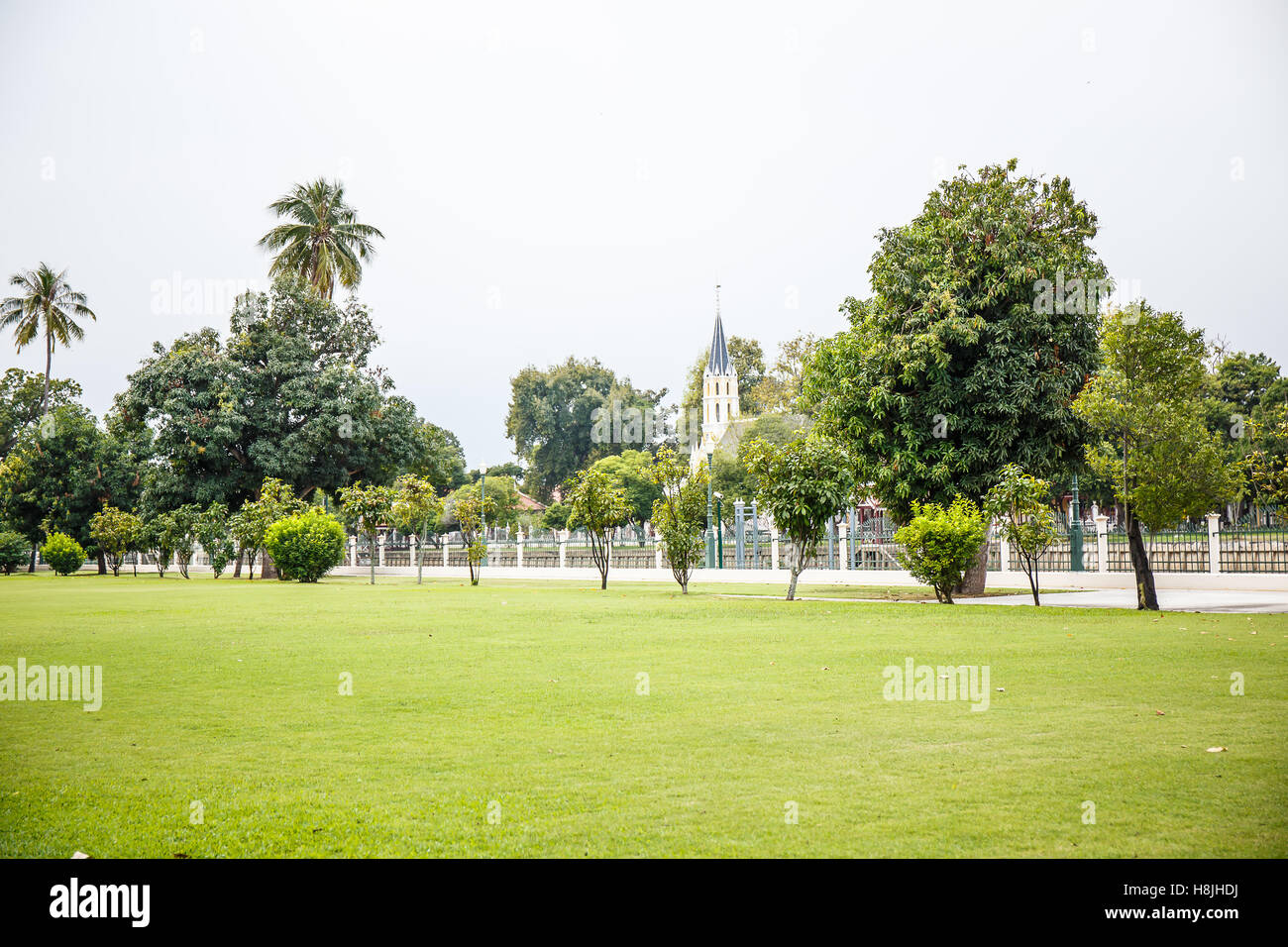 Lawn with blue sky Stock Photo - Alamy
