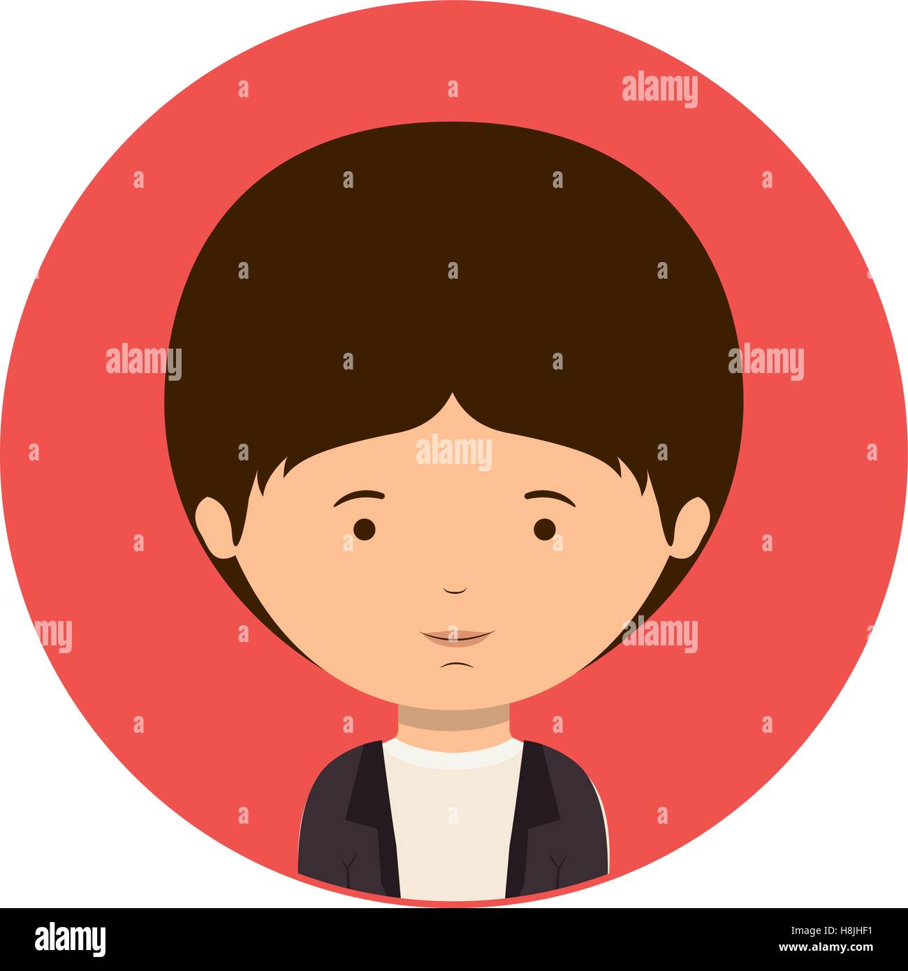 red sphere of half body man dressed eighties style vector illustration ...